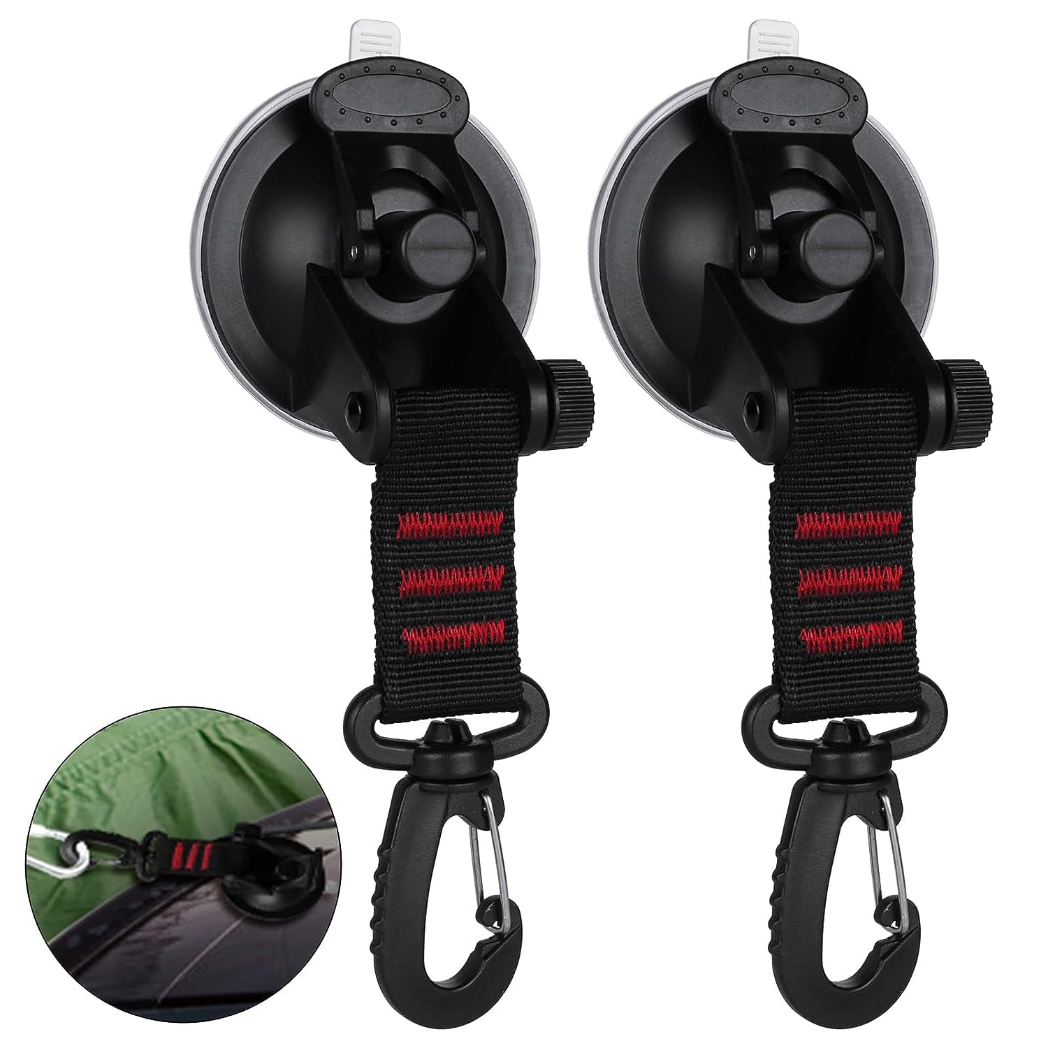 Suction Cups Heavy Duty, 2 Pack Strong Sucker Cups Hooks 360° Rotating ...