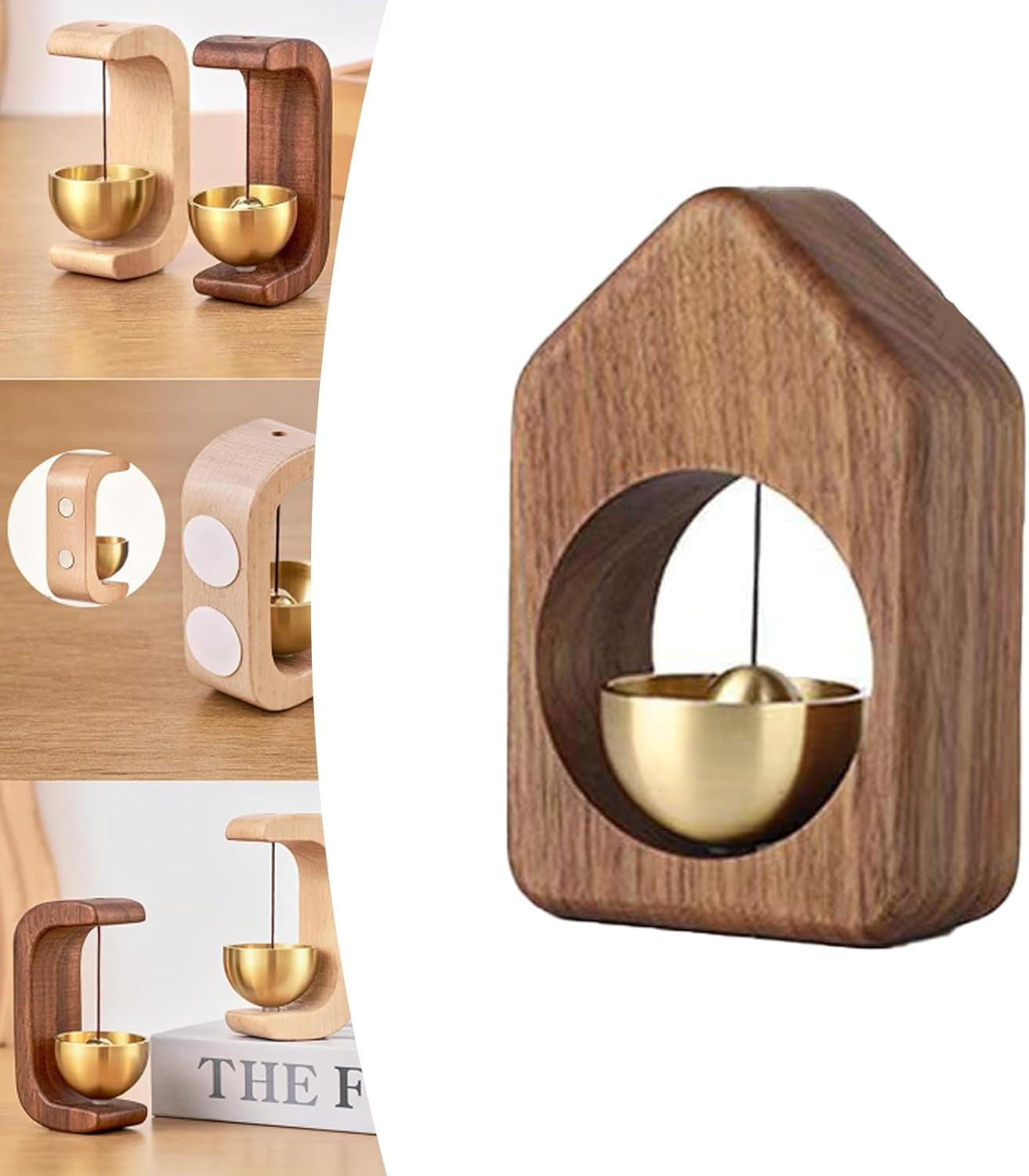 Suction Door Type Solid Wood Wind Chime, Magnetic Shopkeepers Bell Wood ...