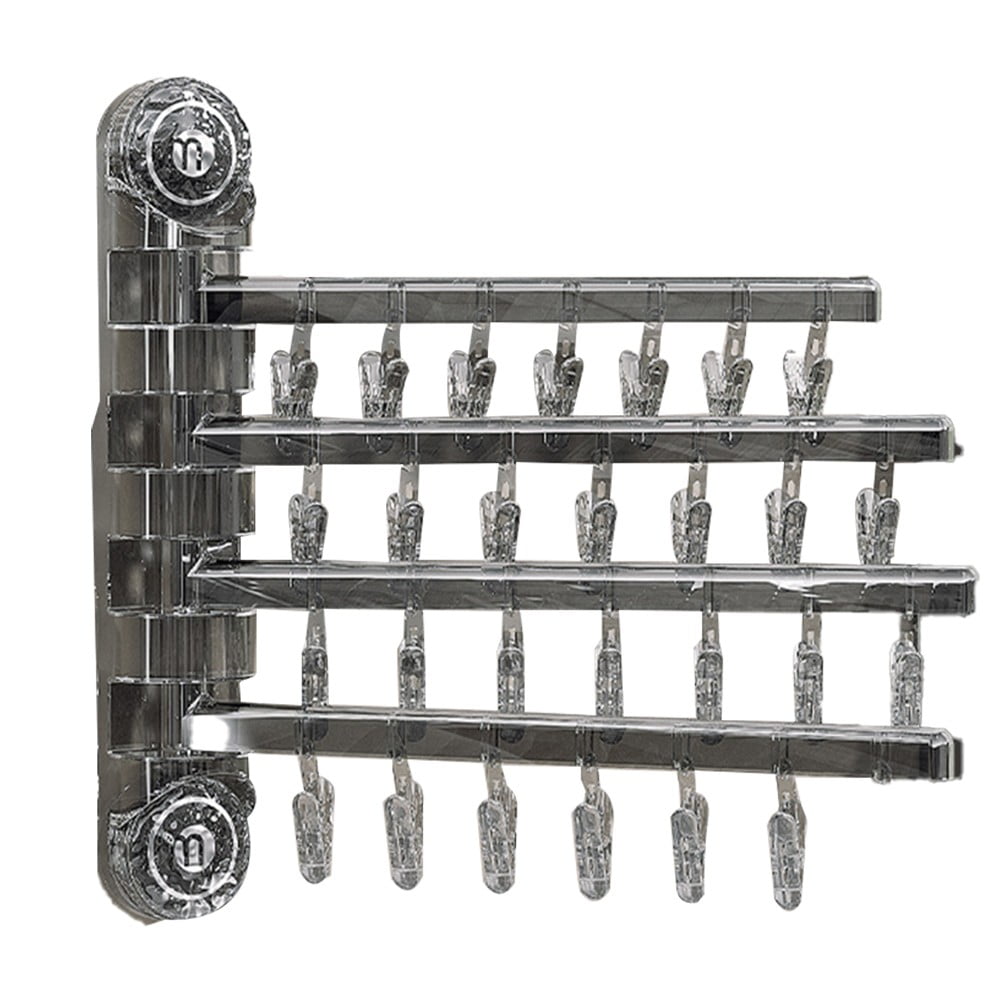 Suction Fixation Laundry Hanger with Clips Drying Foldable Suction Cup ...