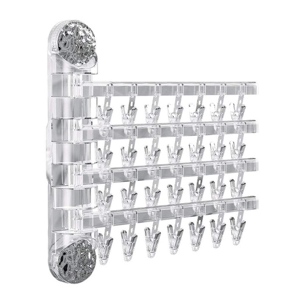 Suction Fixation Laundry Hanger with Clips Drying Foldable Suction Cup ...