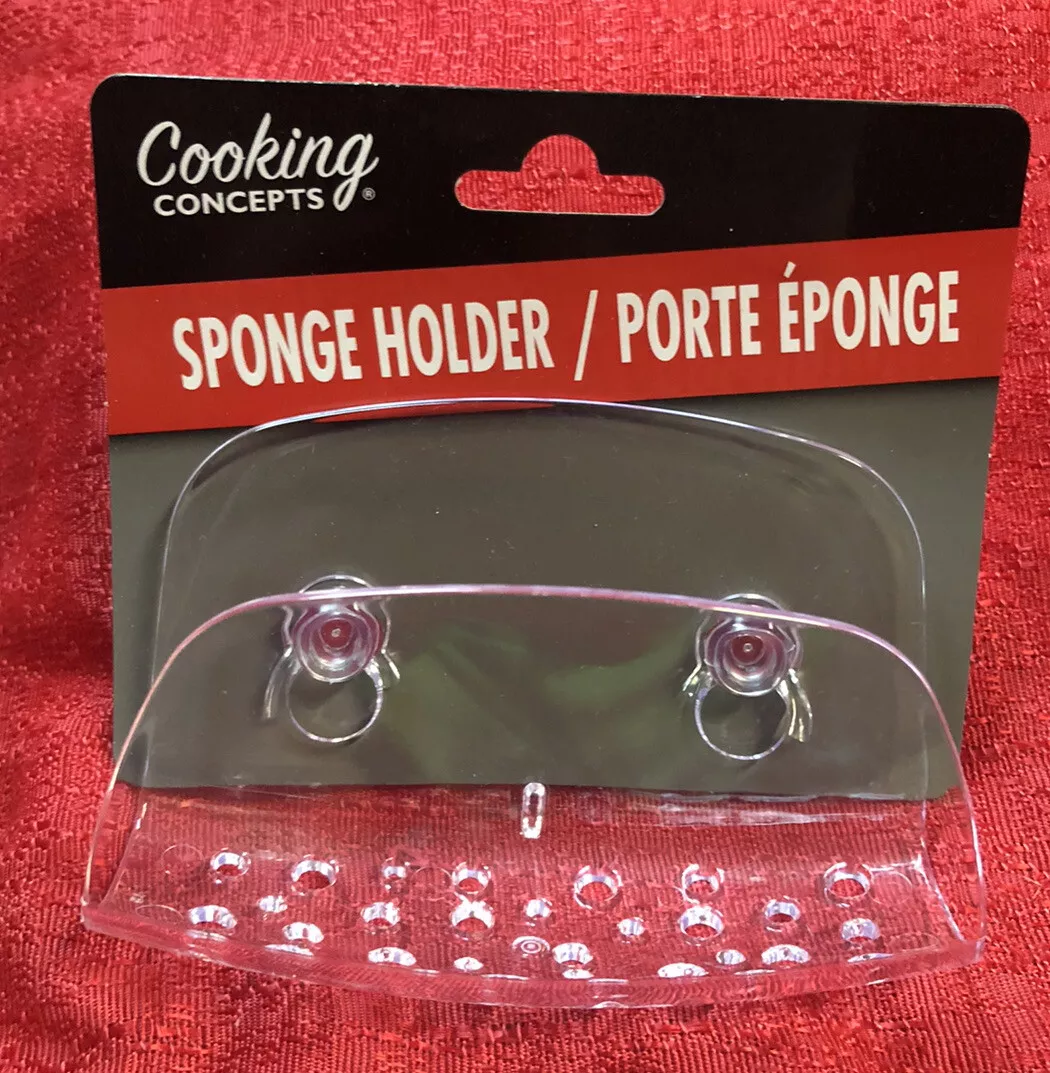 Suction Holder Clear Plastic Sponge Scrubber Kitchen Bath Sink Storage ...