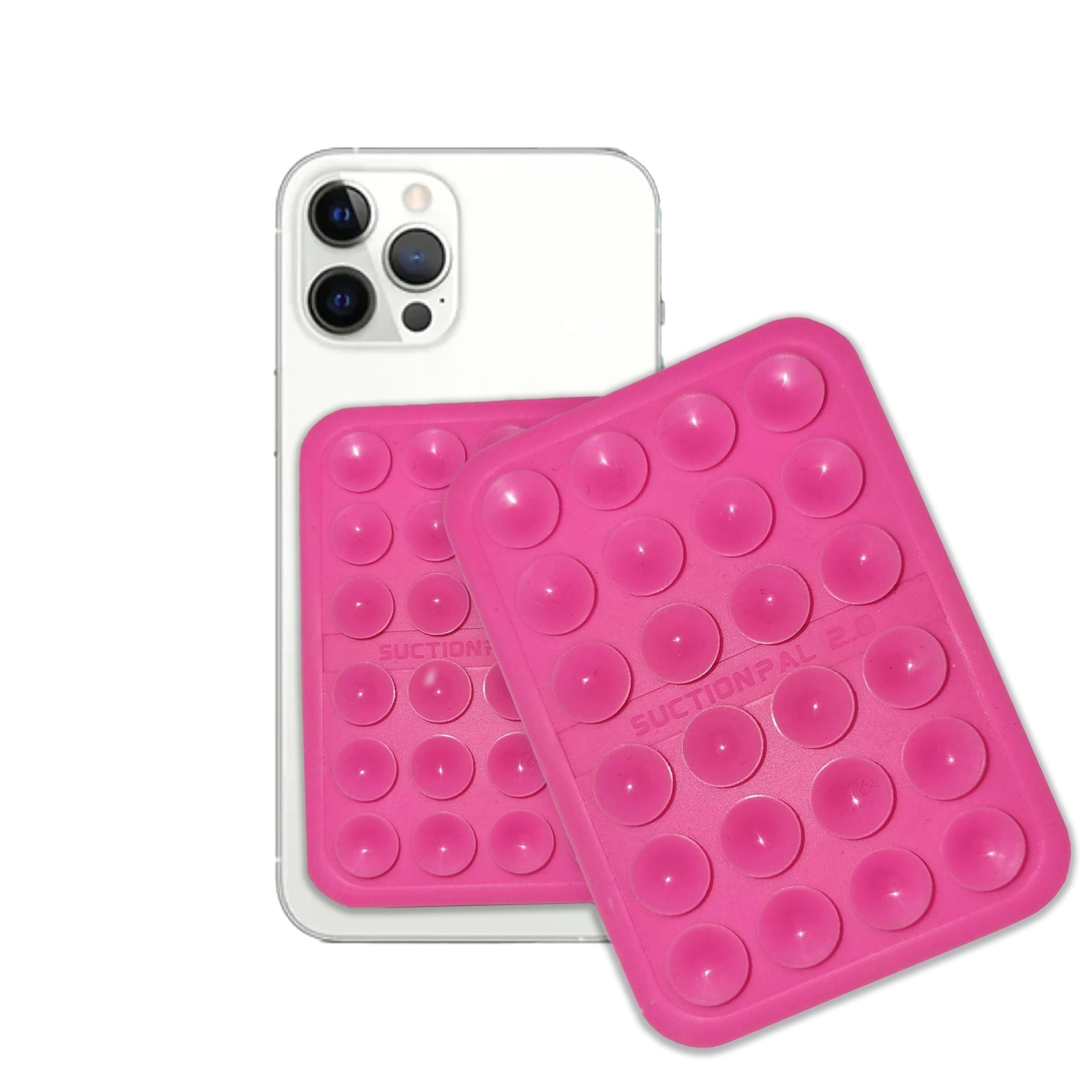 Suction Pal 2.0 Skin for Phone Grip, Bundle with 2 Suction Cups, Pink ...