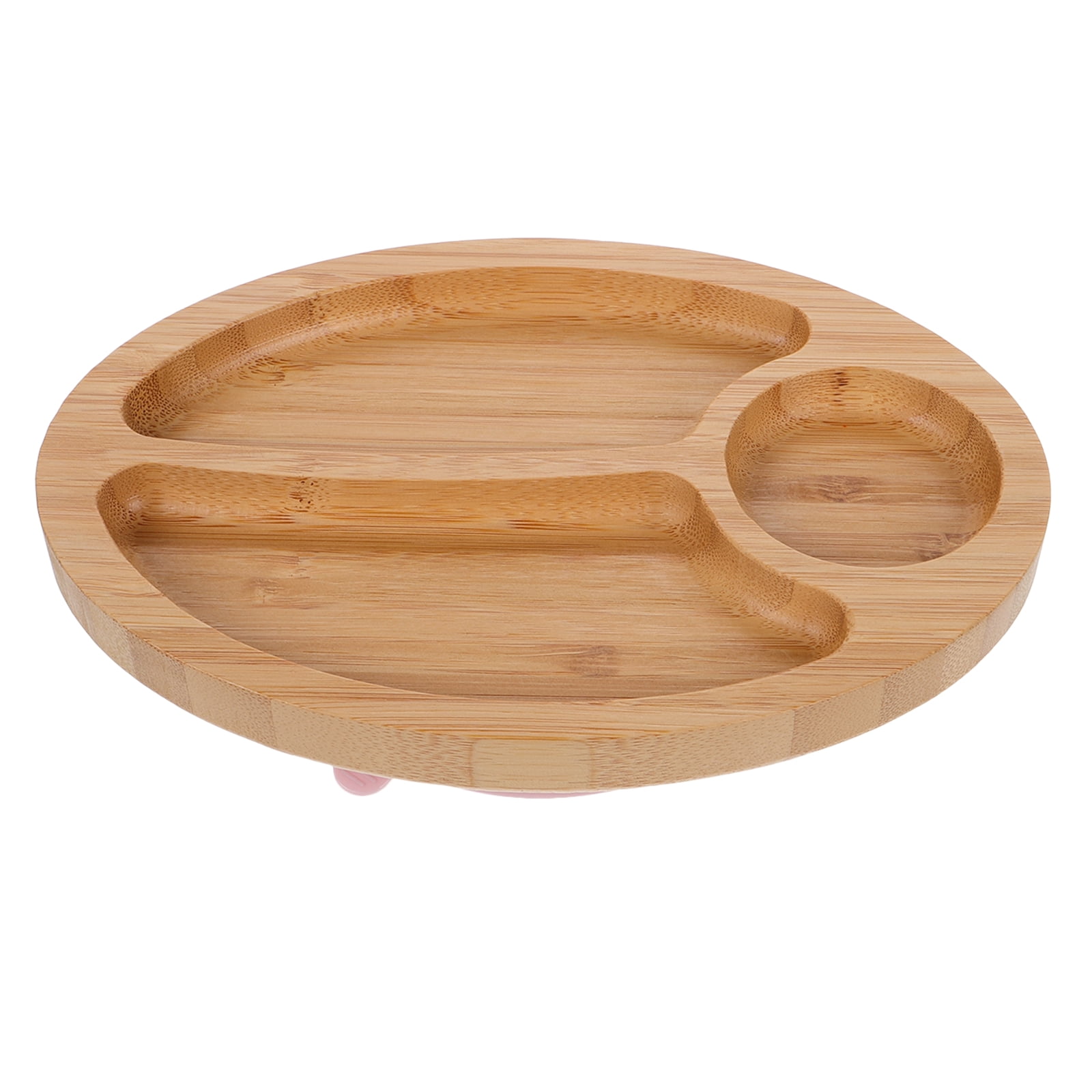 Bamboo Infant Feeding Plate with Suction Base Divided Design for Baby ...