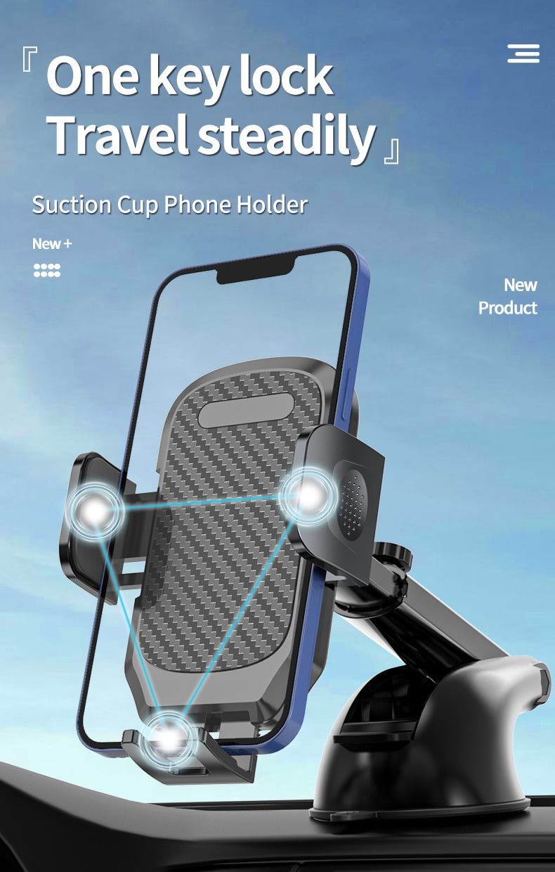 Suction cup car phone bracket telescopic rod dashboard windshield ...