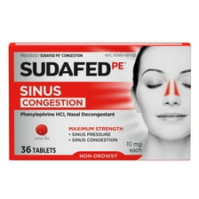 Equate Phenylephrine HCI Congestion Suphedrine PE Tablets, 10 mg, 72 ...