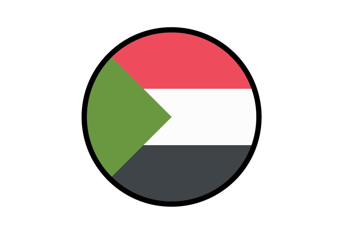Sudan Flag Circle Sticker Decal 4 inches - 4 inch - Walmart.com