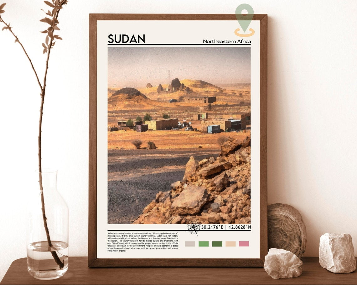 Sudan Print, Sudan Poster, Sudan Wall Art, Sudan Travel, Sudan Art ...