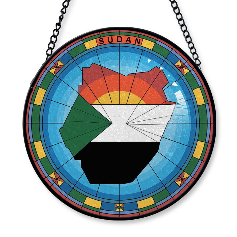 Sudan Travel Decor Suncatcher Stained Glass Window Hanging, Gift for ...