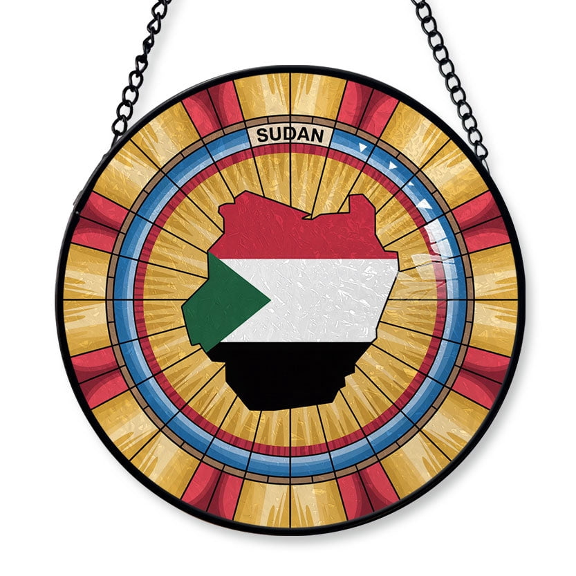 Sudan Travel Decor Suncatcher Stained Glass Window Hanging, Gift for ...