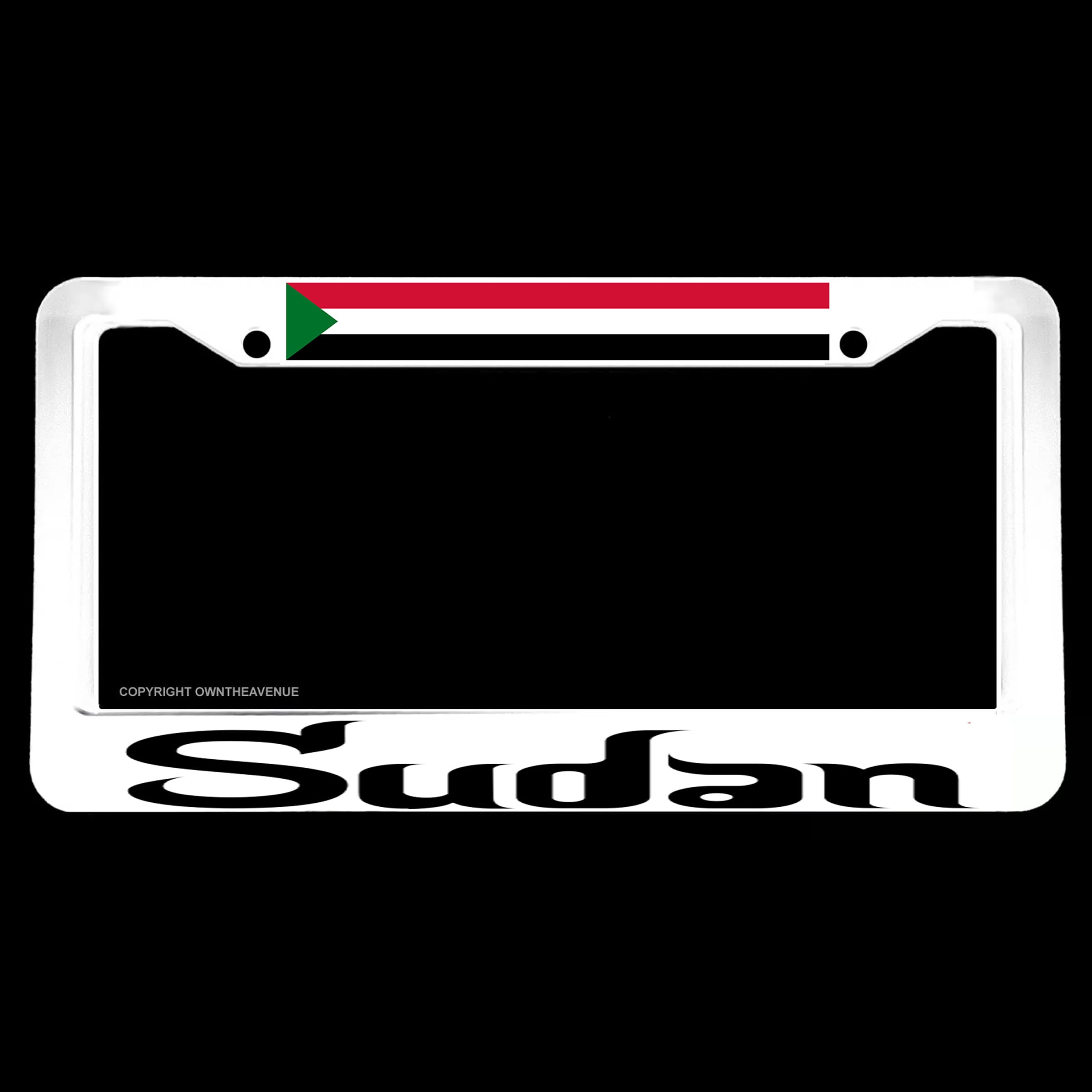 Sudan World Country Flag White License Plate Frame - Walmart.com