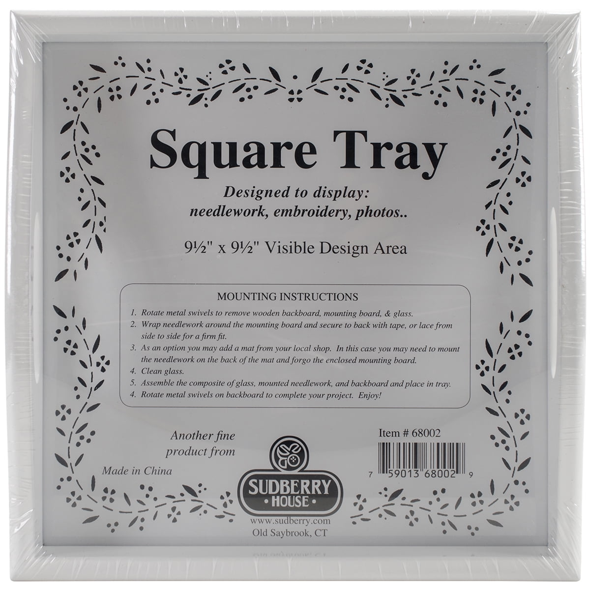 Sudberry House White Small Square Tray 10"X10"-Design Area 9.5"X9.5 ...