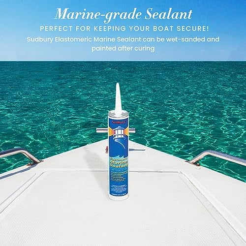 Sudbury Elastomeric Marine Sealant, Multi-Purpose Sealant, Essential Boat Accessories, Clear, 10 ...