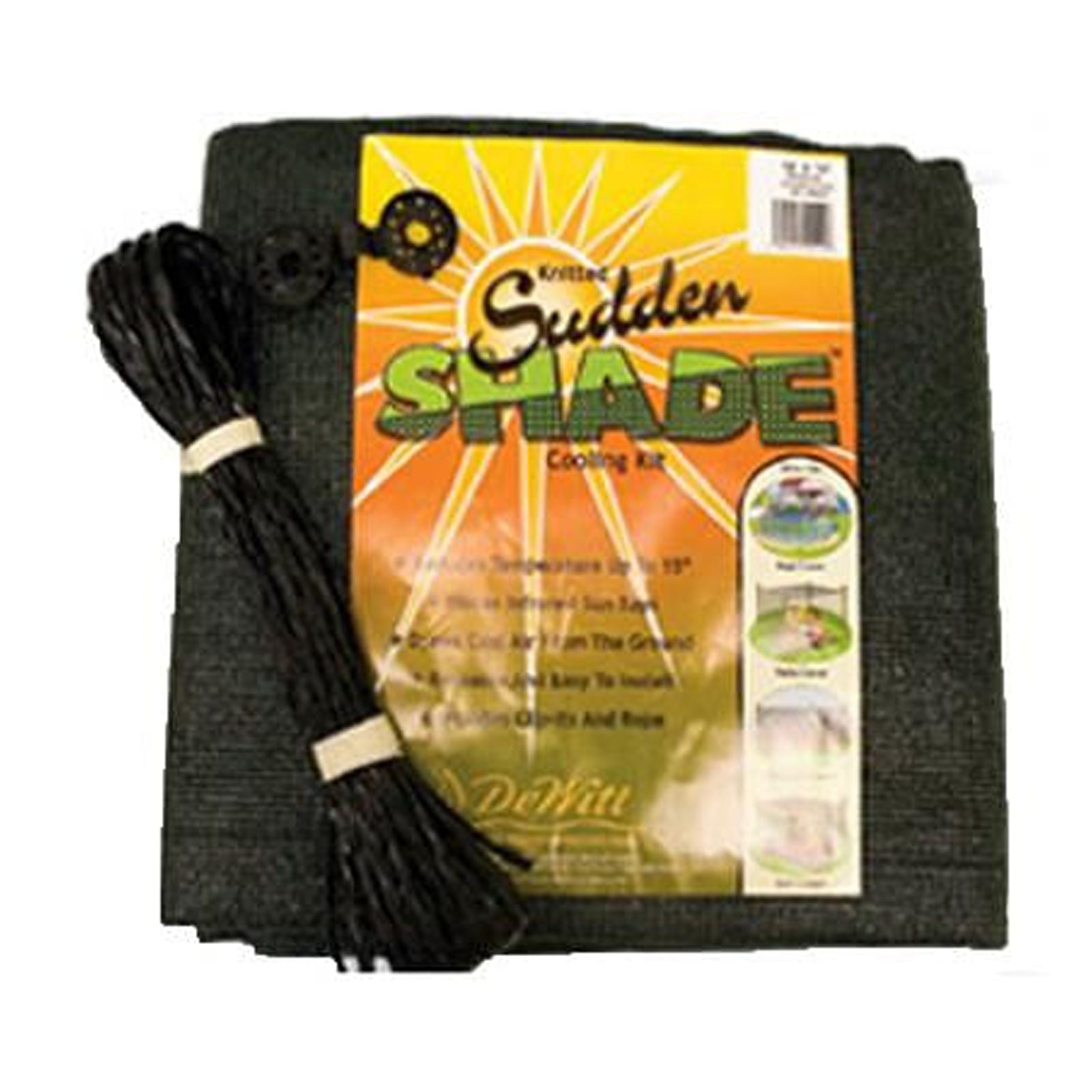 Sudden Shade Fabric, 12 X 12', Black, Dewitt, SSR12BLK - Walmart.com