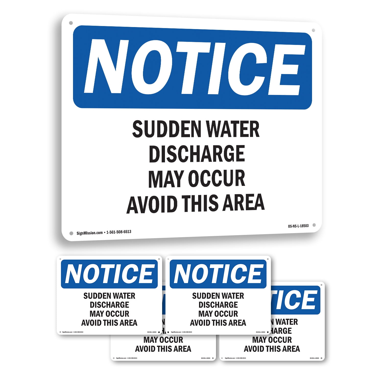 Sudden Water Discharge May Occur Avoid This Area OSHA Notice Rigid ...