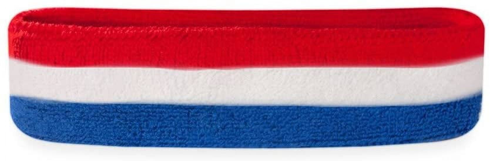 Suddora Kids Athletic Solid Color Cotton-Blend Head Sweatband, Red ...