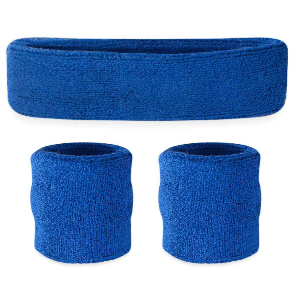 Suddora Sweatbands Set, Blue - Headband Workout, Football Sweat, Neon ...