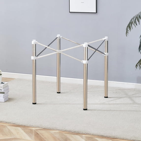 SUDICA Table Legs Set of 4, 28 in Adjustable Silver Metal Legs ...