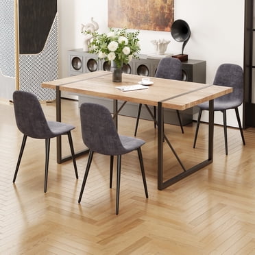 Gwen Luxury Mid-Century Modern Five Piece Dining Set with Upholstered ...