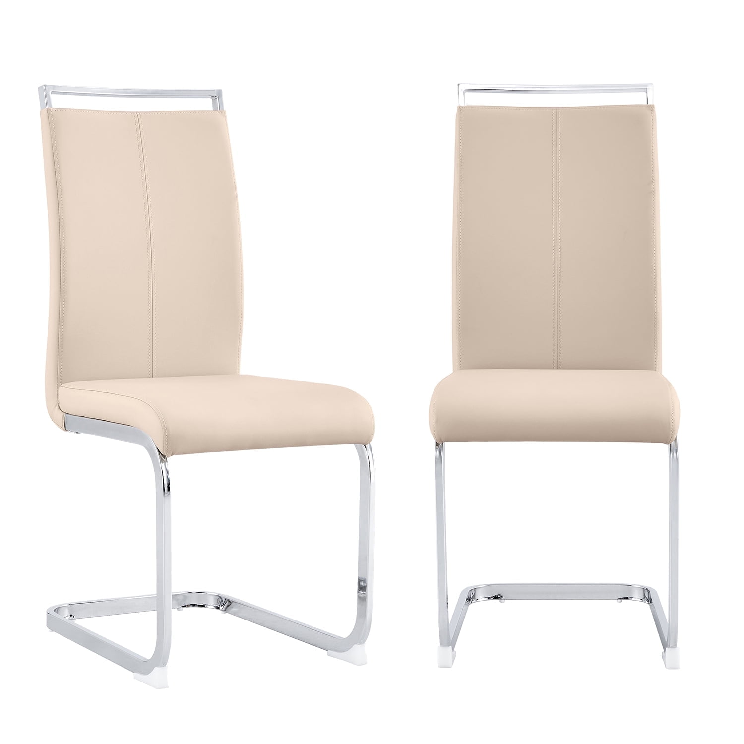 Sudica Dining Chairs Set of 2 Upholstered PU Leather Modern Kitchen ...