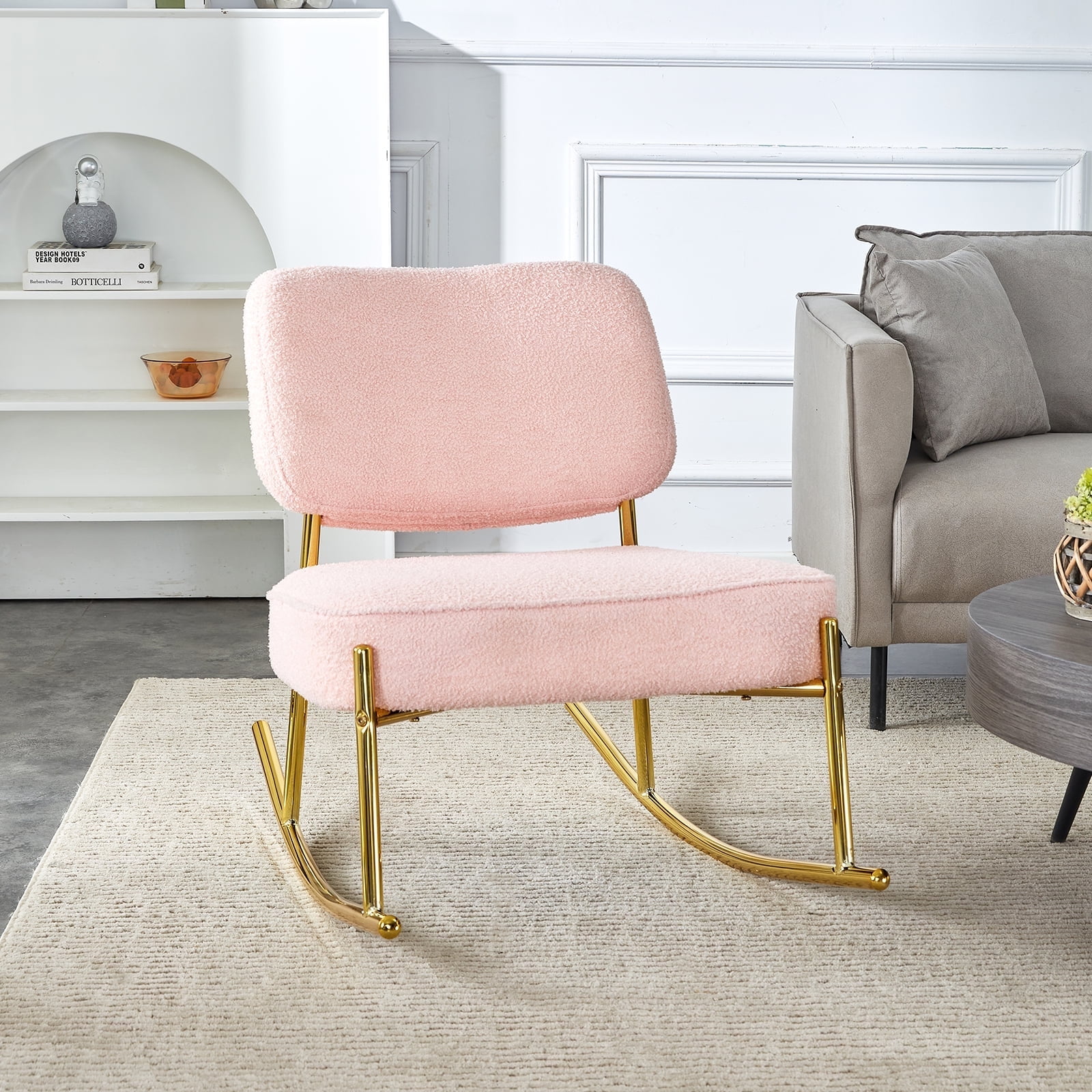 Sudica Velvet Rocking Accent Chairs with Metal Legs, Upholstered Modern ...