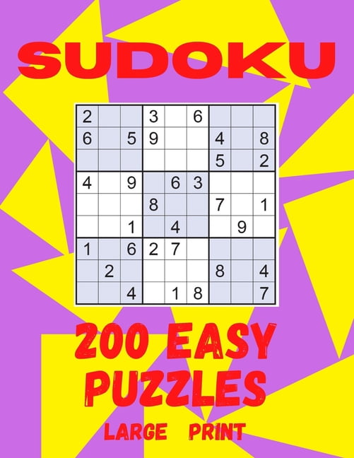 Sudoku: 200 Easy Puzzles Large Print: Puzzle Book With Solutions ...