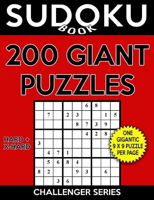 Sudoku Book 200 Giant Puzzles, 100 Hard and 100 Extra Hard: Sudoku ...