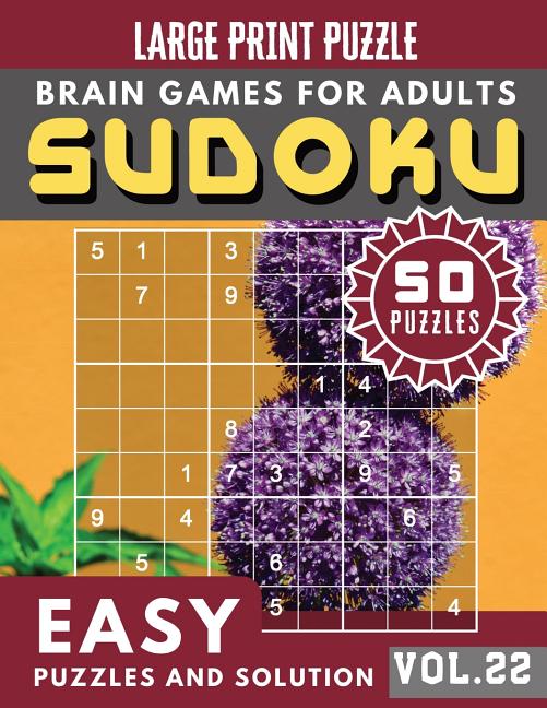 Sudoku Brain Games Puzzles Book Large Print: SUDOKU Easy Large Print ...