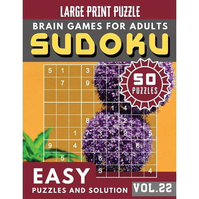Sudoku Brain Games Puzzles Book Large Print: SUDOKU Easy Large Print ...