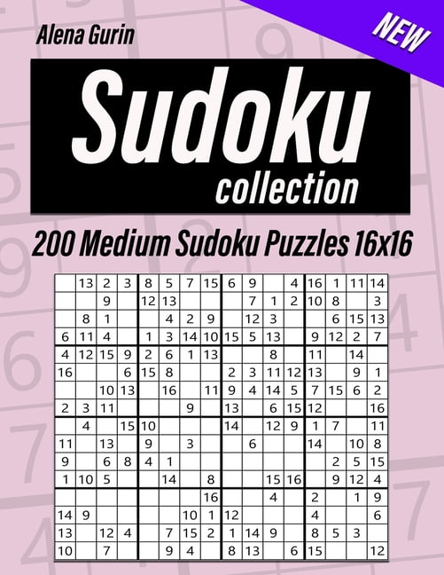 Sudoku Collection: 200 Medium Sudoku Puzzles 16x16, (Paperback ...
