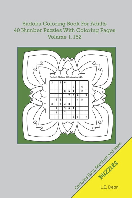 Sudoku Coloring Pages: Sudoku Coloring Book For Adults : 40 Number ...