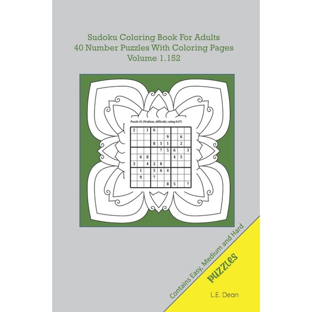 Sudoku Coloring Pages: Sudoku Coloring Book For Adults : 40 Number ...