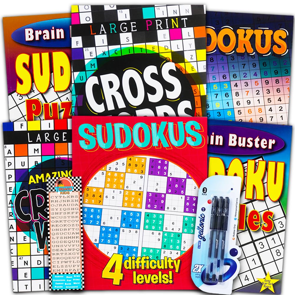 Sudoku Crossword Puzzle Books MSF2 for Adults Seniors Super Set ...
