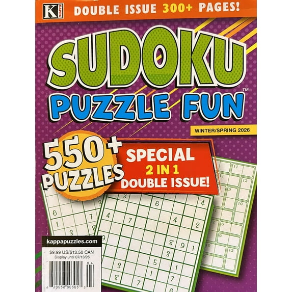 Sudoku Puzzle Fun Magazine Winter Spring 2026 - Walmart.com