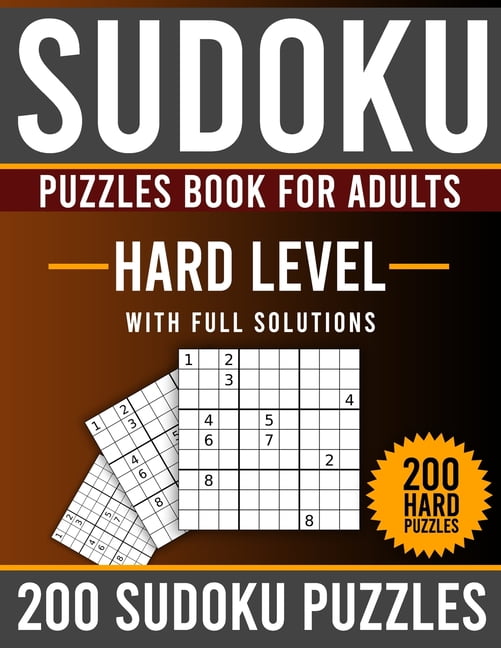 Sudoku Puzzles Book for Adults : 200 Hard Sudoku Puzzles With Solutions ...
