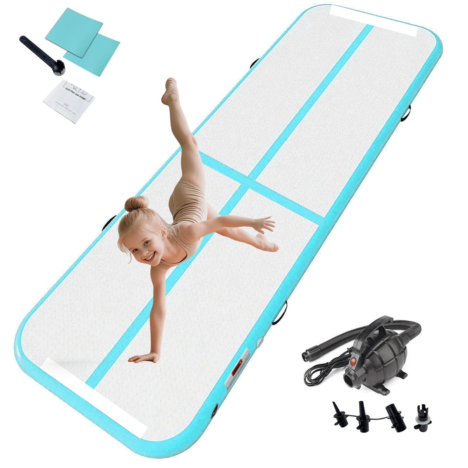 Sudoo 13ft Inflatable Gymnastics Mat 4" Thick Air Tumble Track Training ...