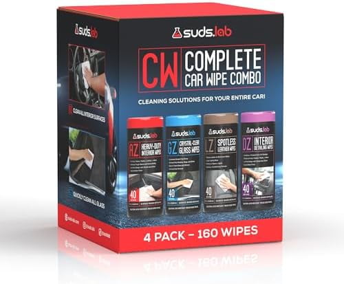 Suds Lab Car Wipes Interior Cleaning Bundle - Pack of 4 All-Purpose ...