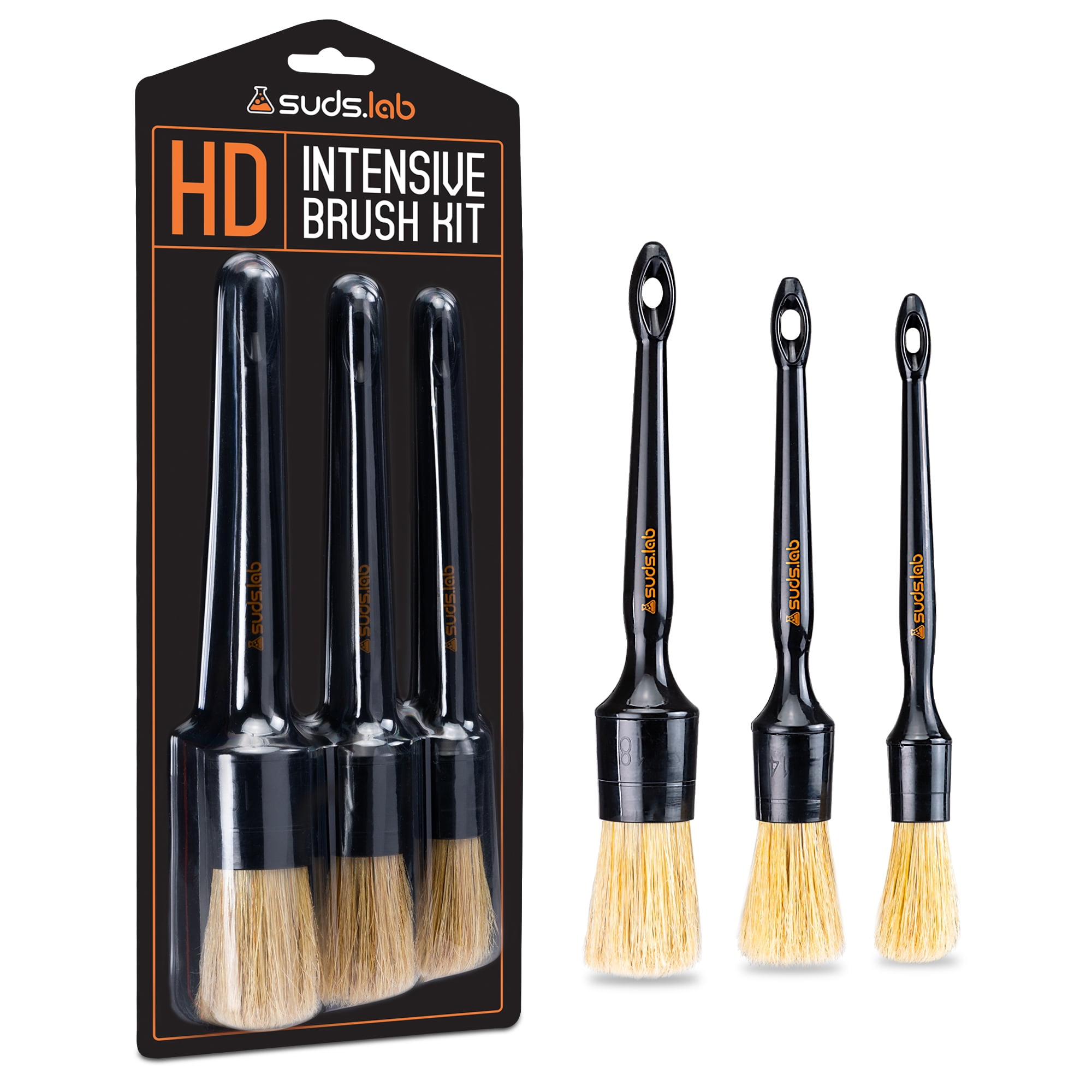 Suds Lab HD Intensive Brush Kit 3 Pack- Premium Boar?s Hair Brushes ...