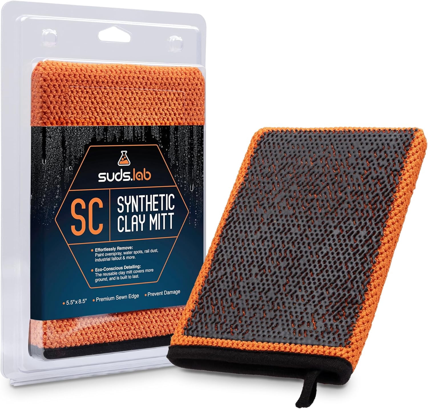 Suds Lab SC Synthetic Clay Mitt for Car Detailing – Reusable Bar to ...