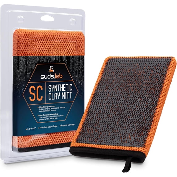 Suds Lab SC Synthetic Clay Mitt for Car Detailing – Reusable Bar to ...