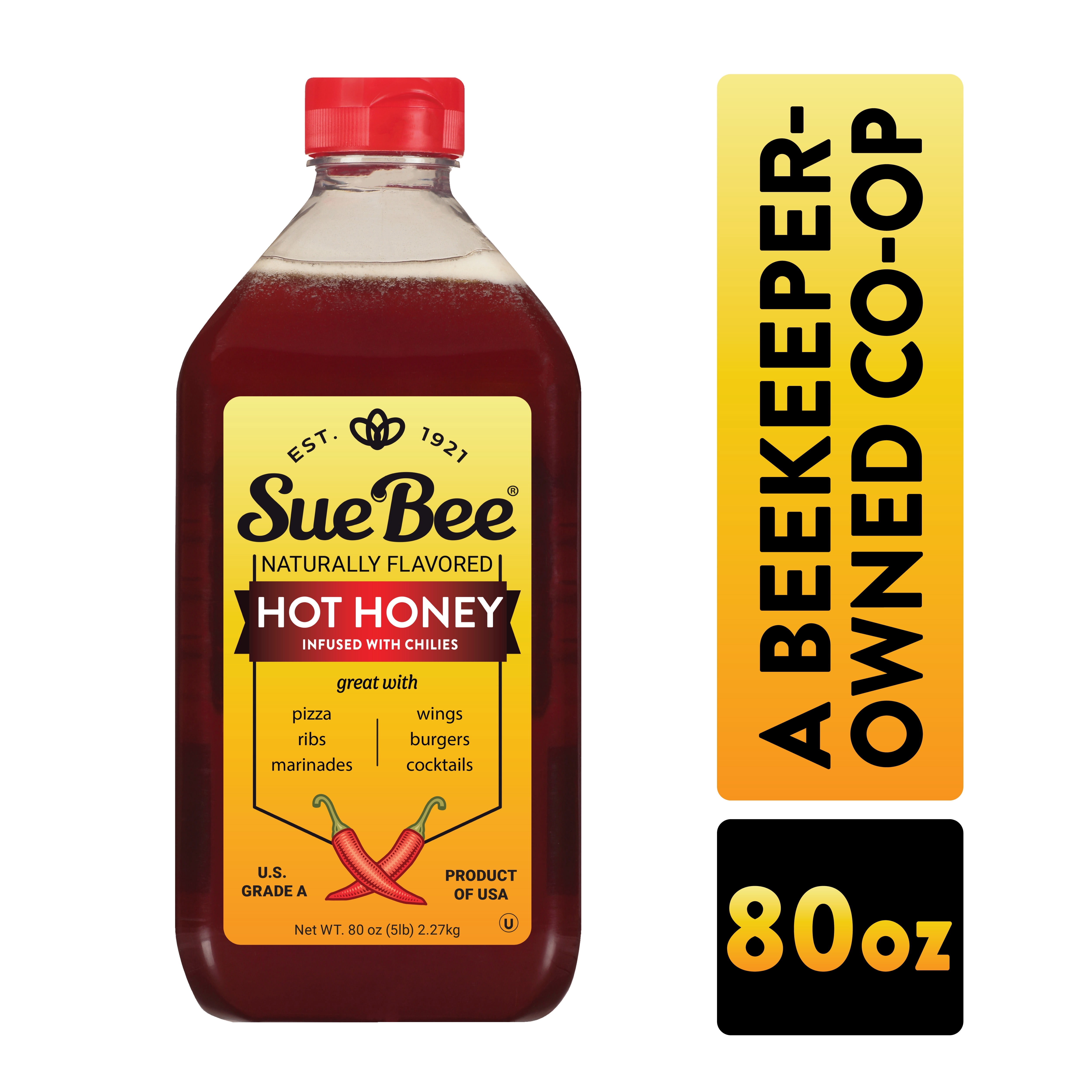 Sue Bee Naturally Flavored Hot Honey, Infused with Chilies, 5 lb Bottle ...