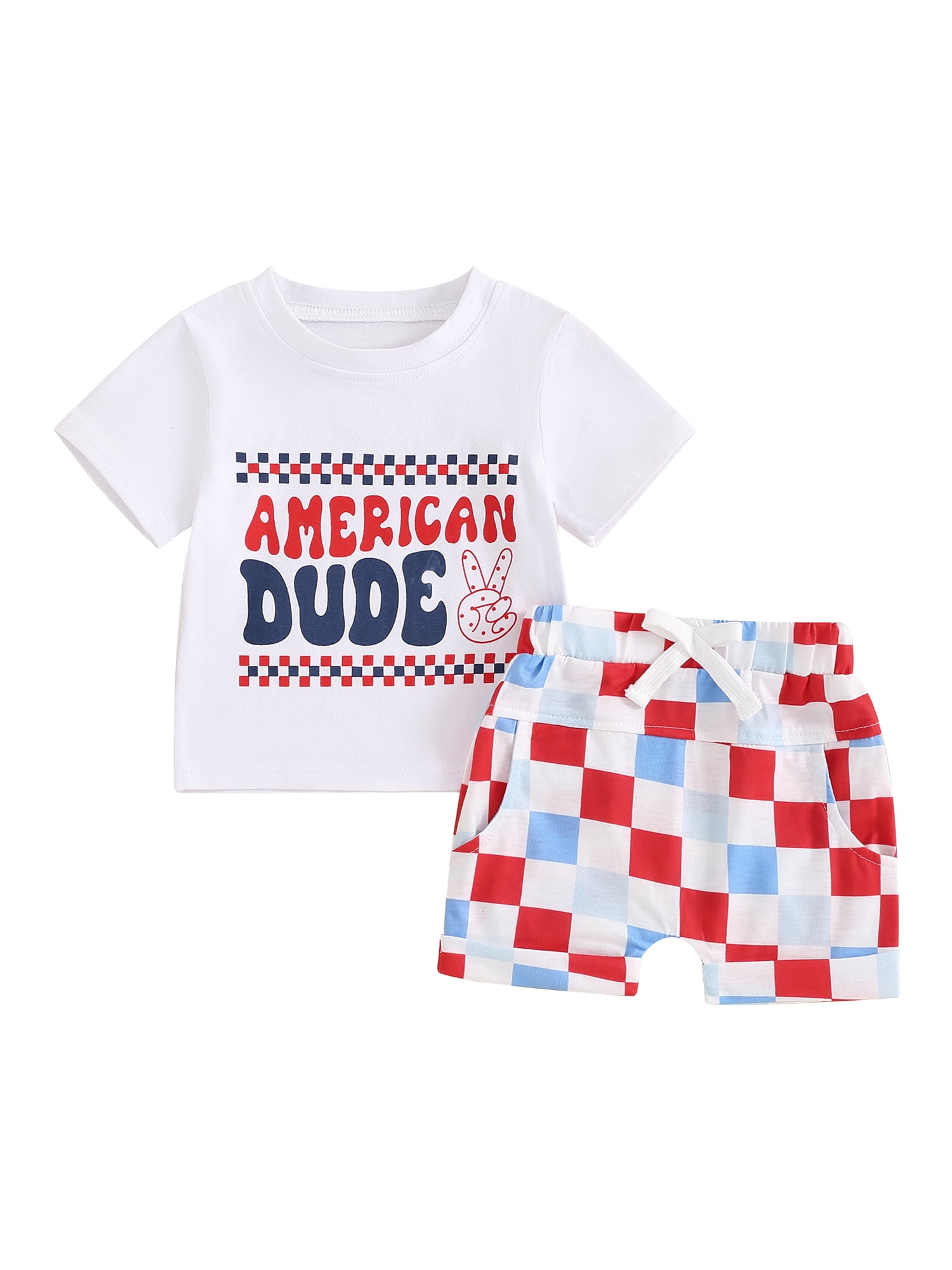 Suealasg 2Pcs Toddler Baby Boy 4th of July Clothes Set Short Sleeve ...