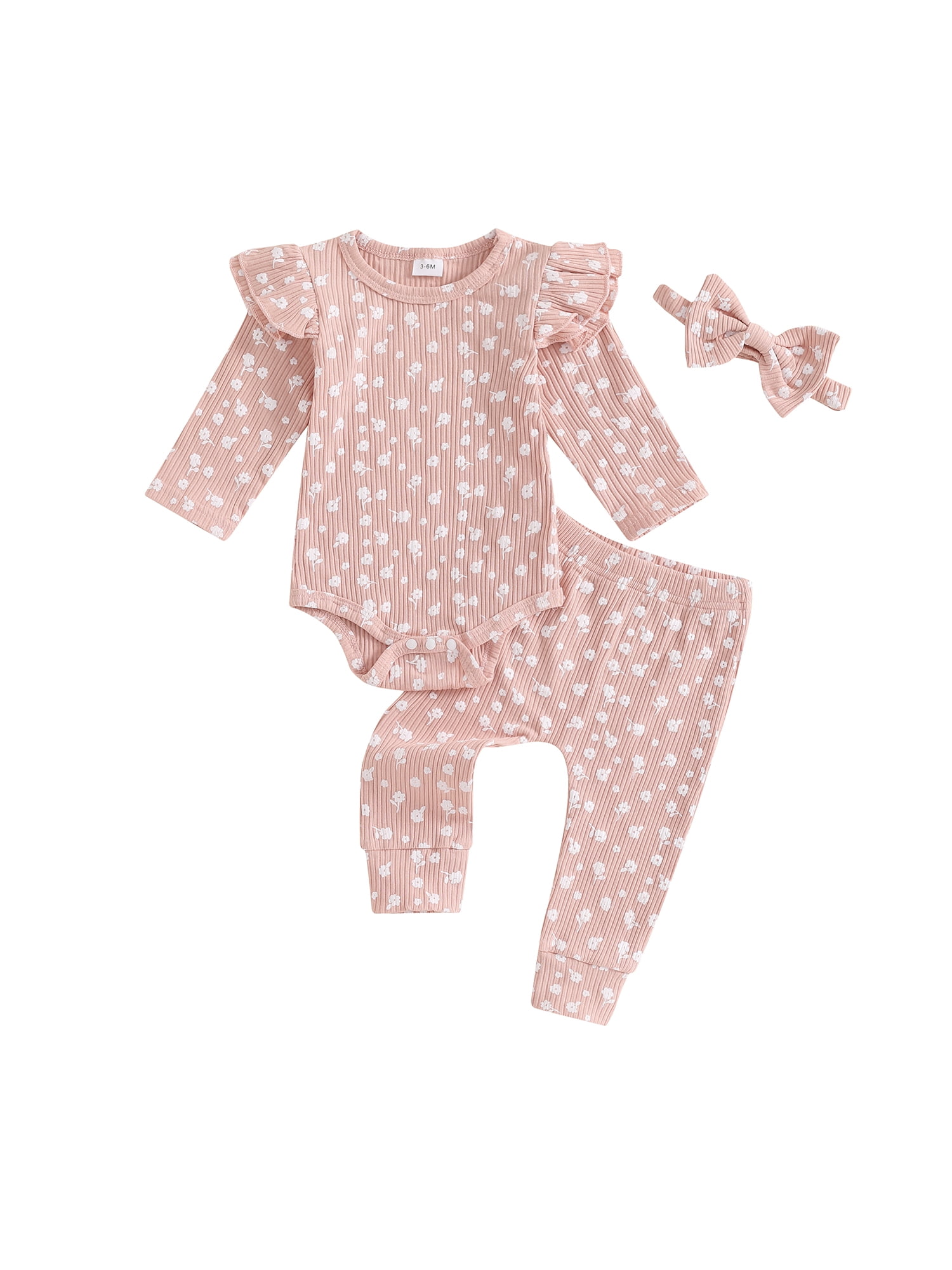 Suealasg 3Pcs Newborn Baby Girls Fall Outfits Clothes Set 3 6 9 12 18 Months Infant Girls Crew ...