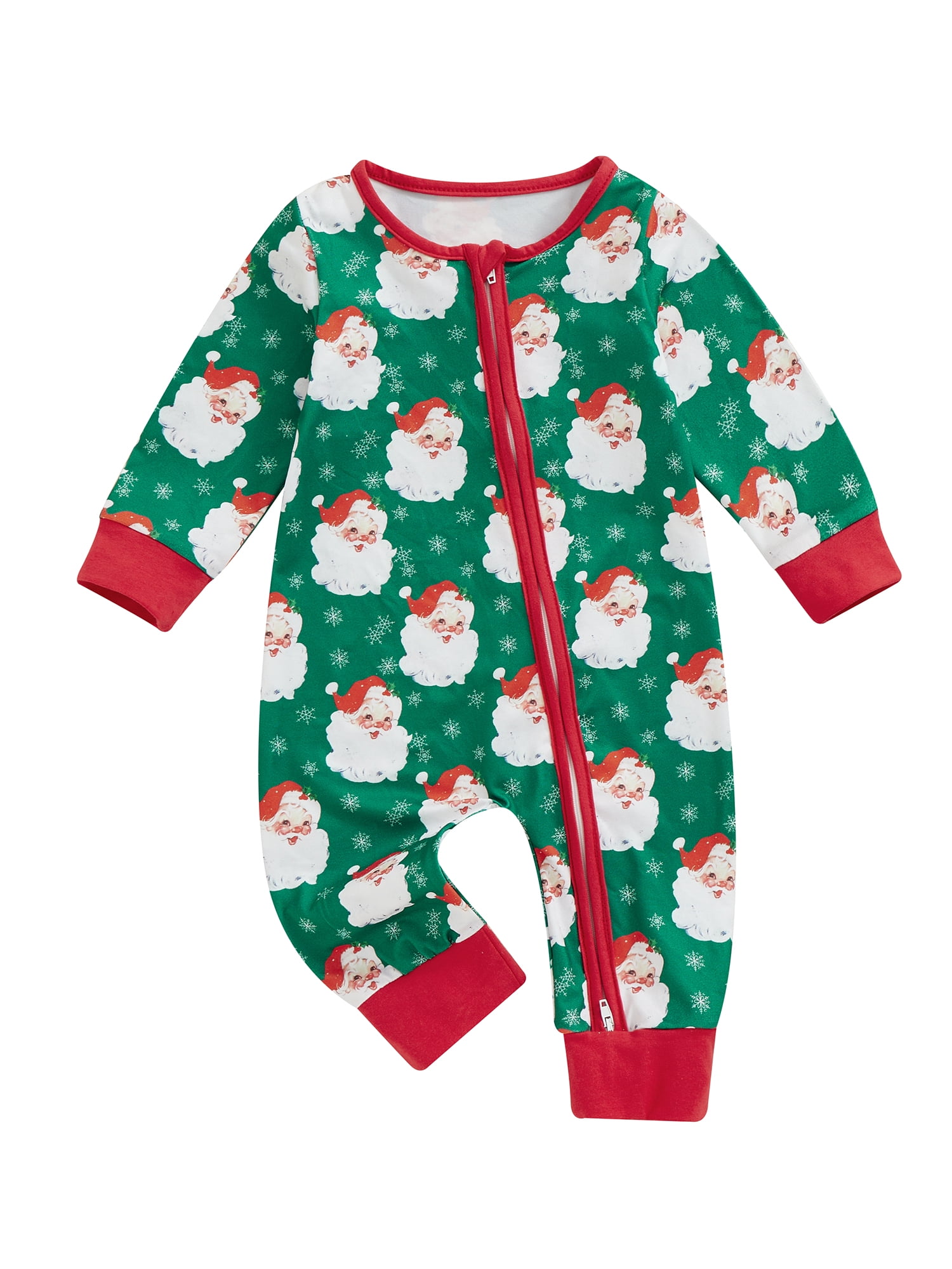 Suealasg Baby Boy Girls Pajamas Rompers Newborn Christmas Clothes Long Sleeve Santa Claus Print ...