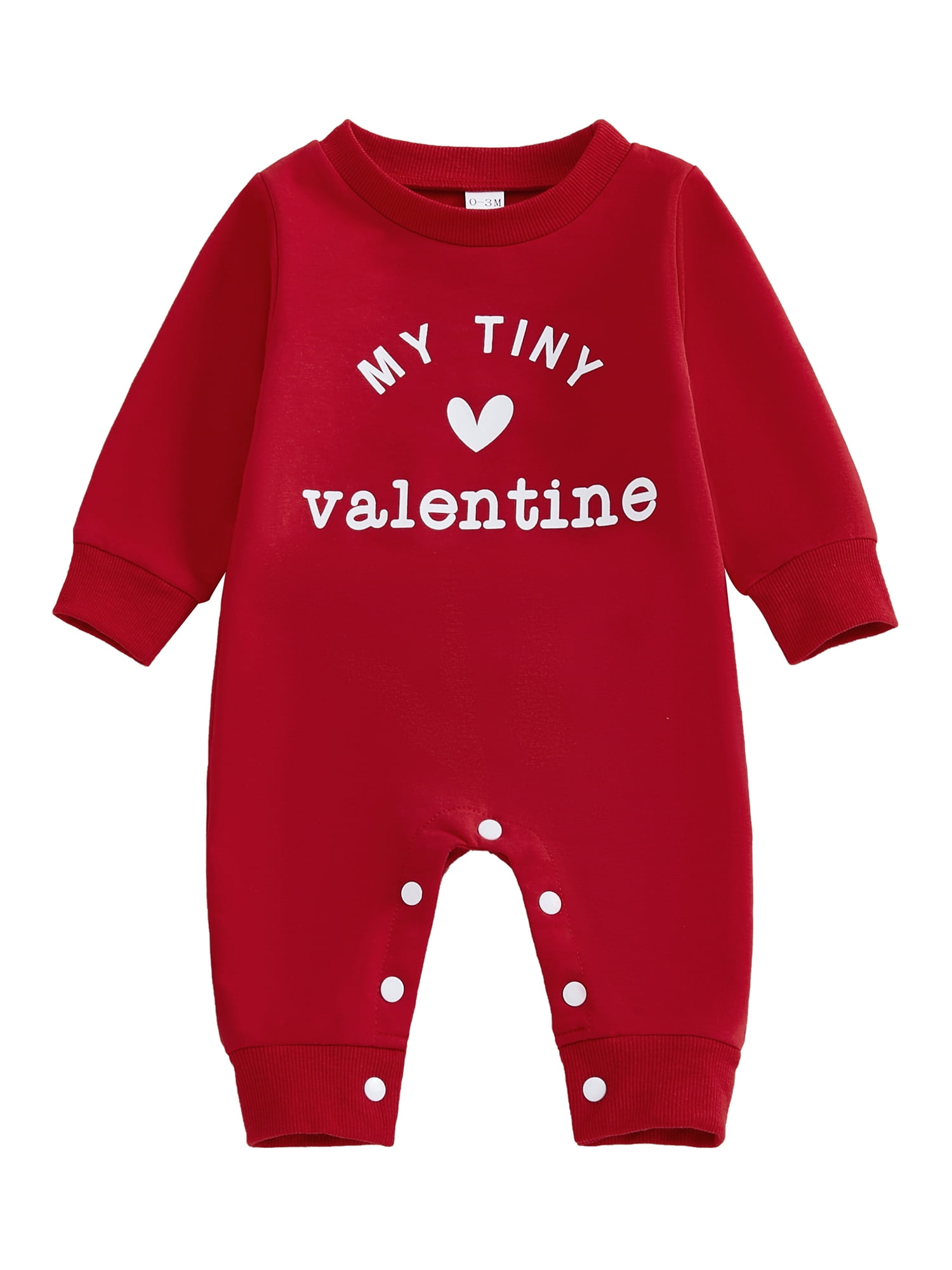 Suealasg Baby Boys Girls Valentine's Day Clothes Long Sleeve O Neck Letter Heart Print Romper 3M ...