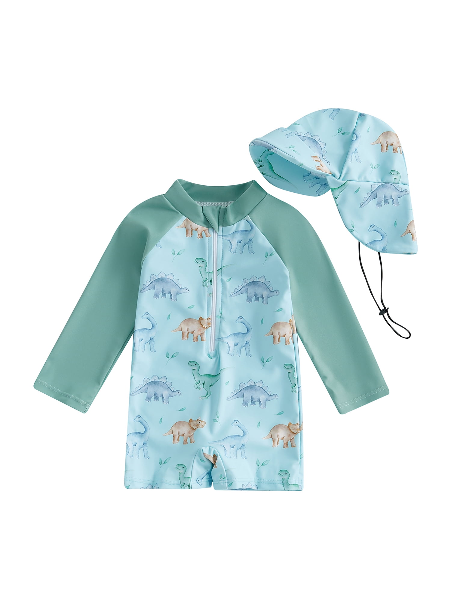 Suealasg Baby Boys One Piece Swimsuits Infant Boys Long Sleeve Dinosaur ...