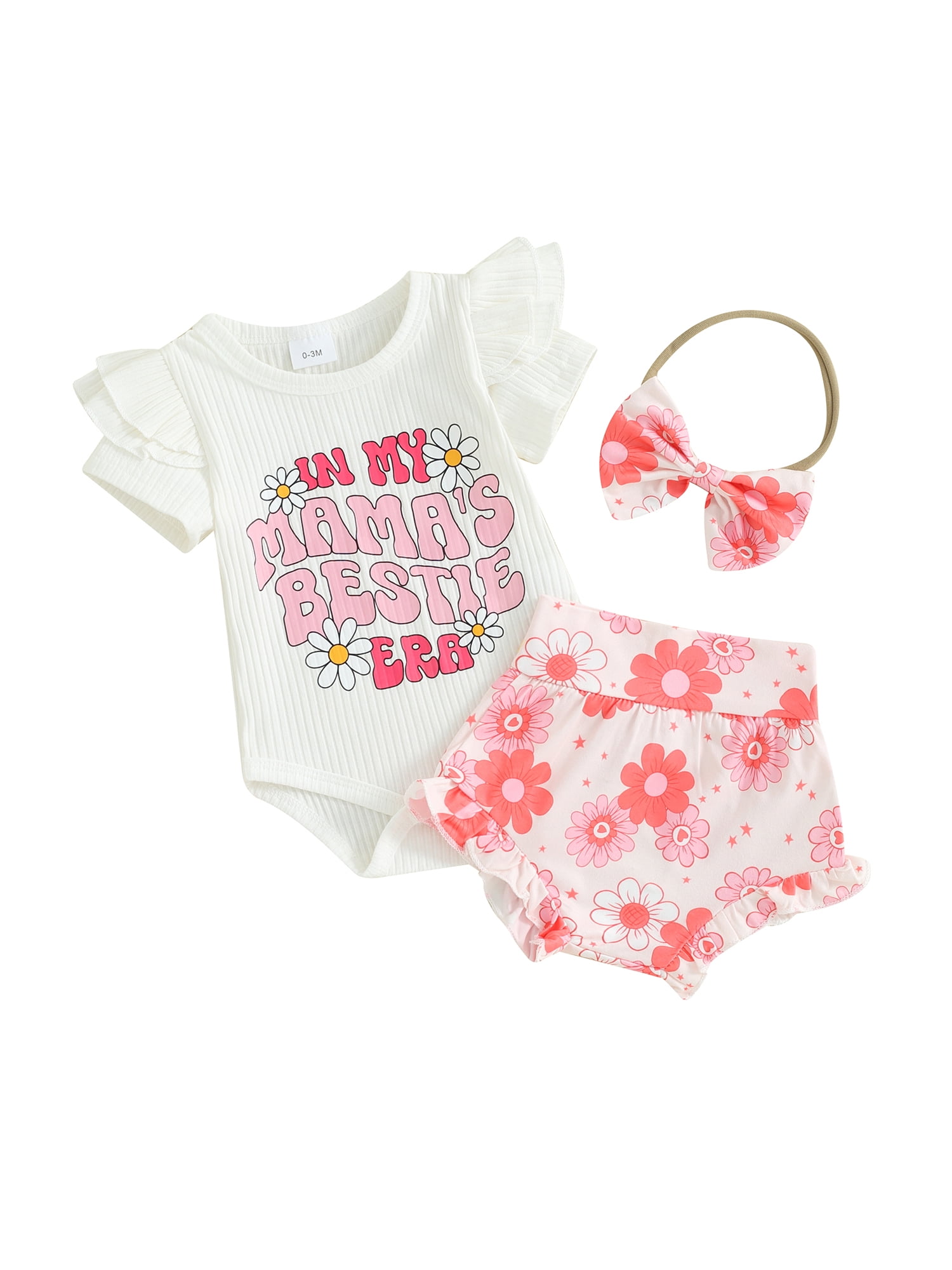 Suealasg Baby Girl Clothes 3Pcs Newborn Summer Outfits Short Sleeve ...