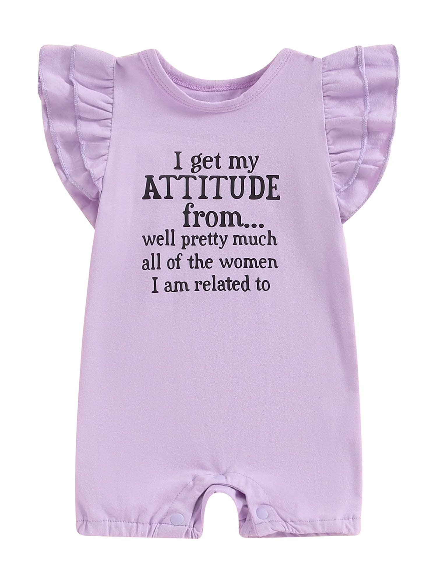 Suealasg Baby Girl Clothes Infant Fly Sleeve Letter Print Romper ...