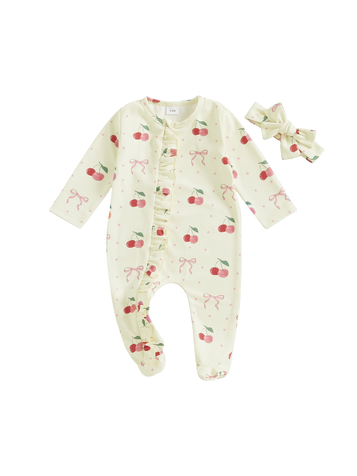 Suealasg Baby Girl Footies Jumpsuit Pjs 3 6 Months Newborn Girls Fall Pajamas Rompers Crew Neck ...