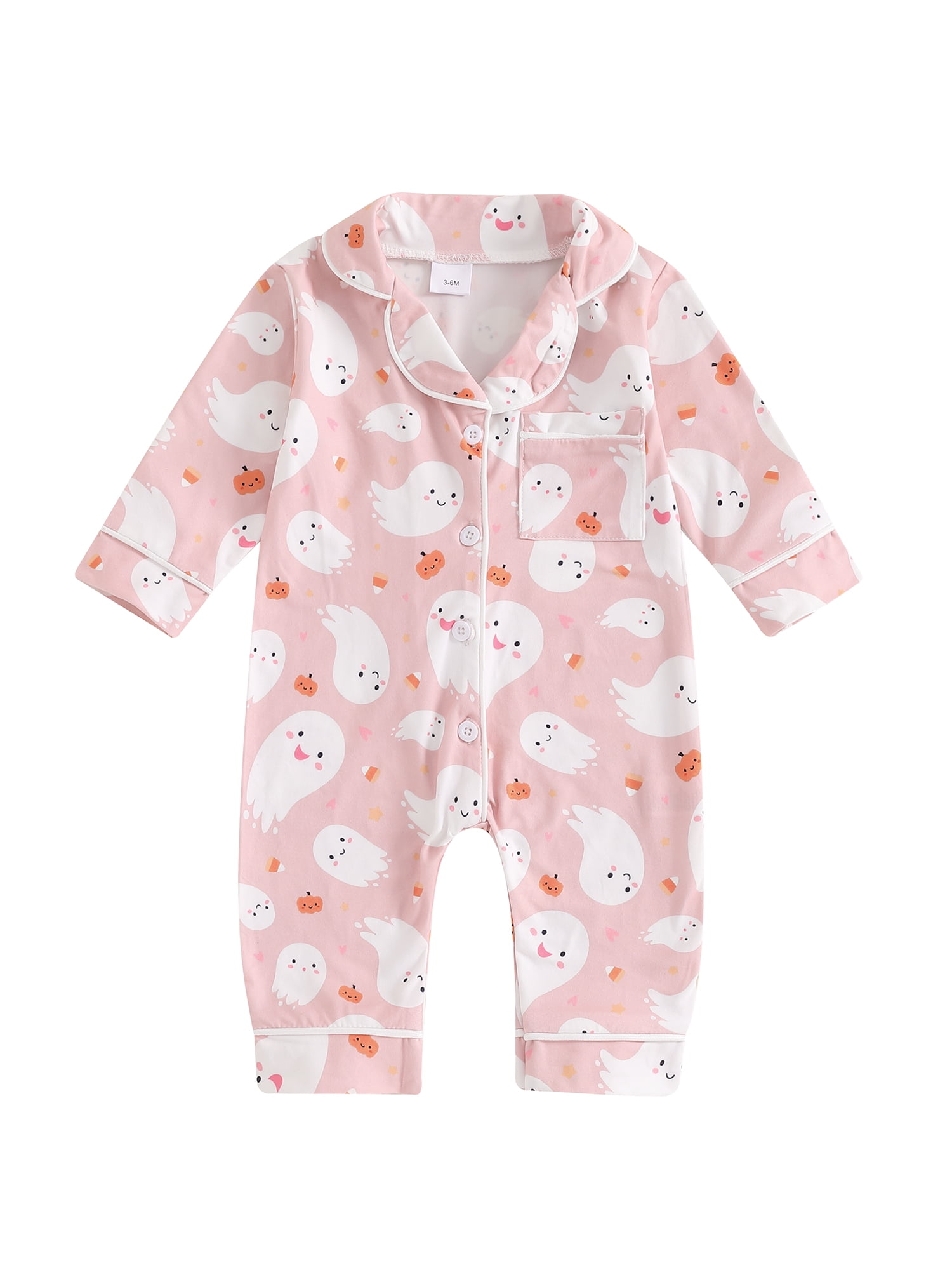 Suealasg Baby Girl Halloween Holiday Pajamas Long Sleeve Ghost Pumpkin ...