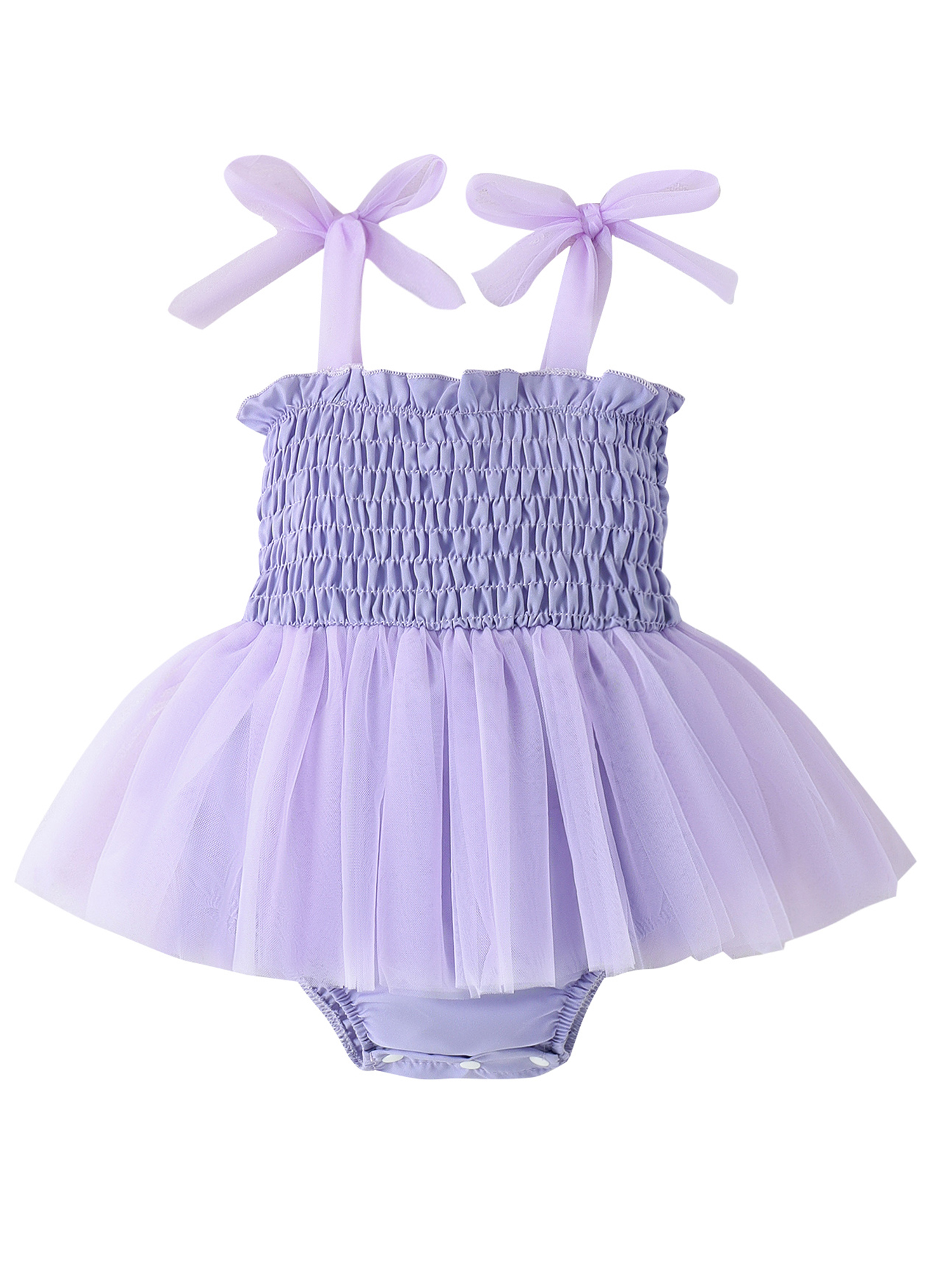 Suealasg Baby Girl Summer Romper Dress 3M 6M 12M 18M Newborn Girls Sleeveless Tie Shoulder Strap ...